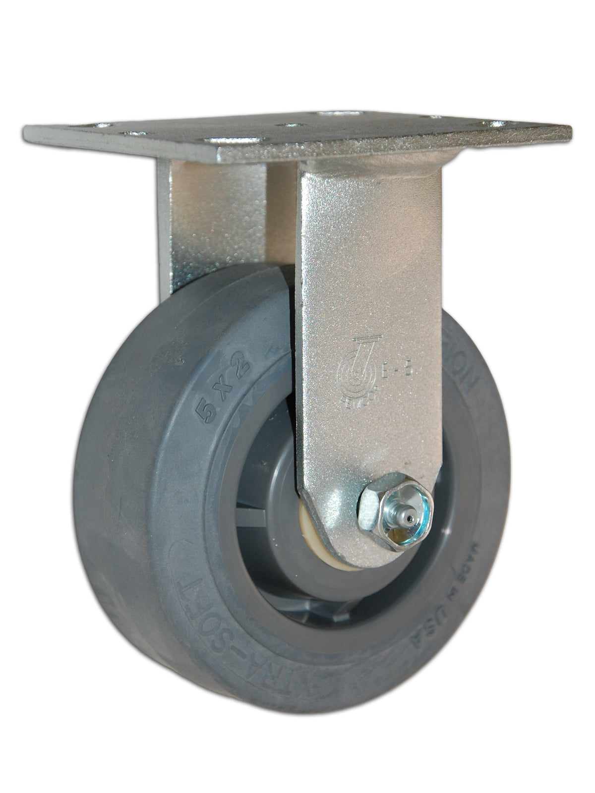 5" x 2" Economy Rigid Caster with Extra Soft Rubber Wheel — Cass Hudson ...