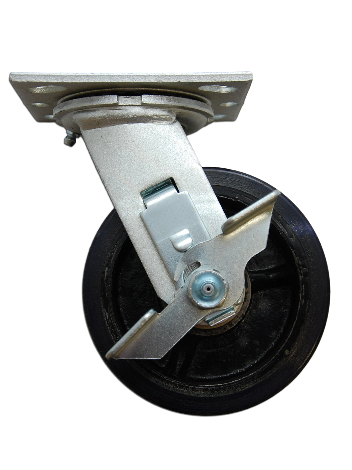 5" x 2" Economy Swivel Caster with Urethane on Iron Wheel and Side Bra ...