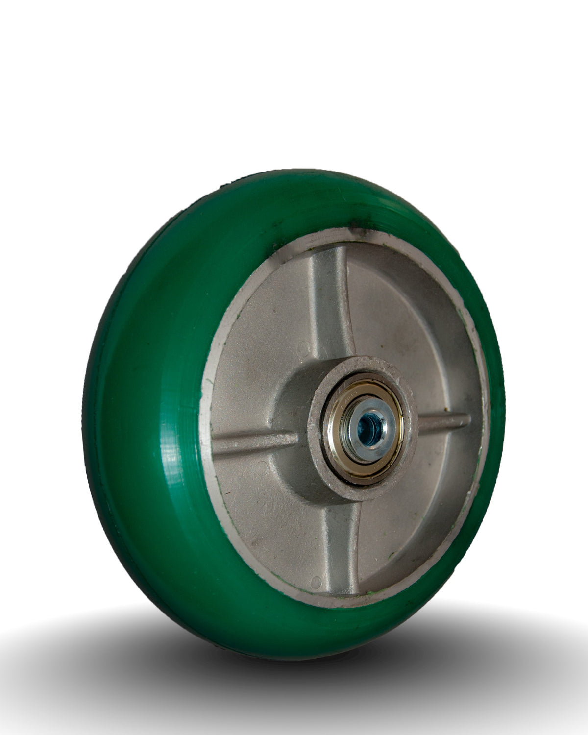 8" x 2" Green Heavy-Duty Polyurethane on Aluminum Wheel — Cass Hudson ...