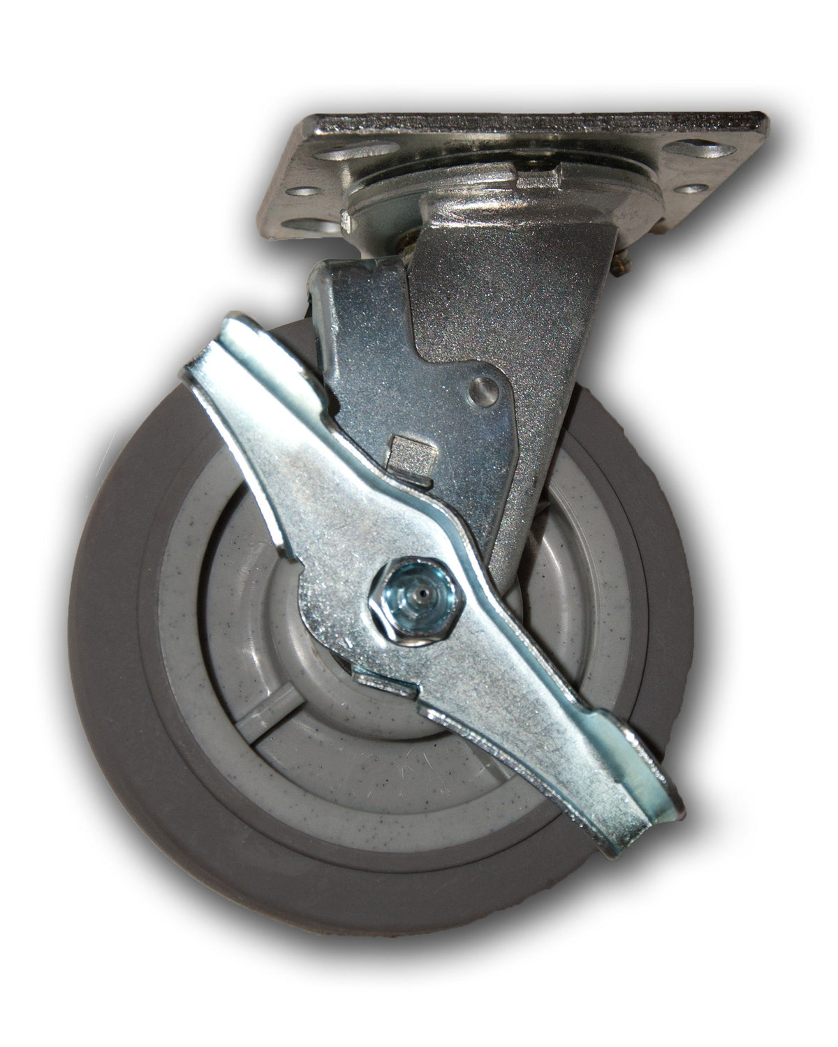 6" x 2" Swivel Caster with TPR Wheel and Side Brake — Cass Hudson Company